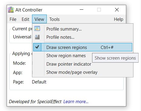 Screen region options – Alt Controller